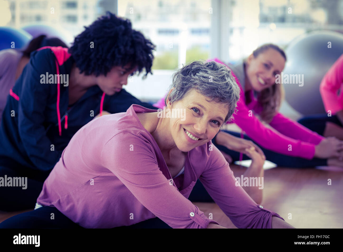 Happy women exercising Stock Photo - Alamy