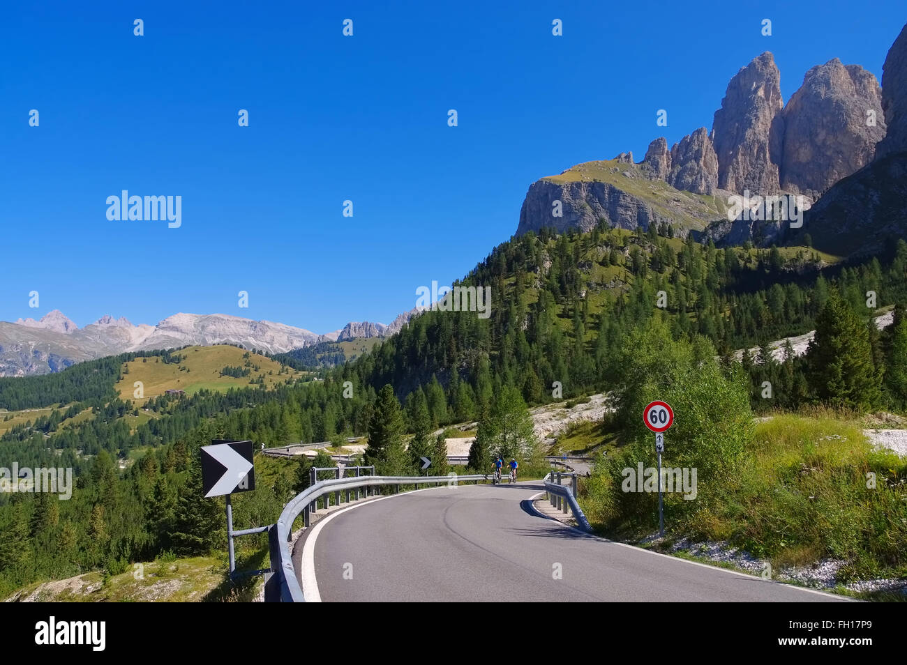 Sellajoch in den Dolomiten, italienische Alpen - Sella pass in ...