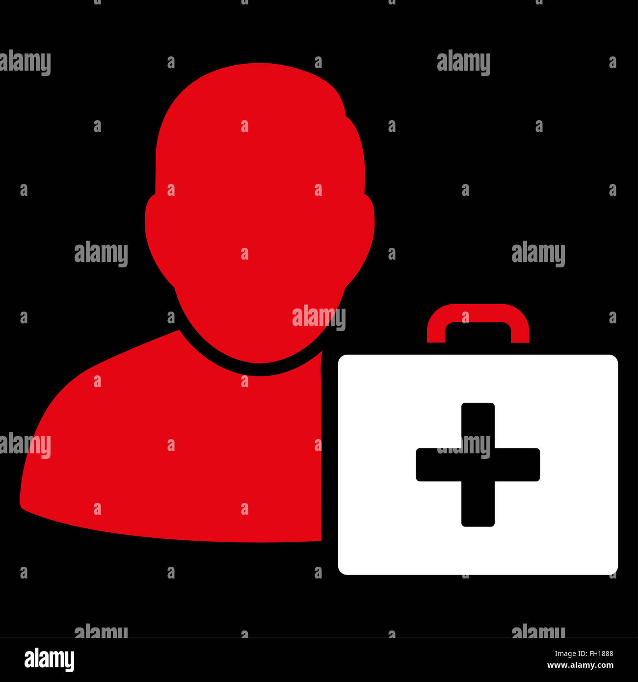First Aid Man Icon Stock Photo - Alamy