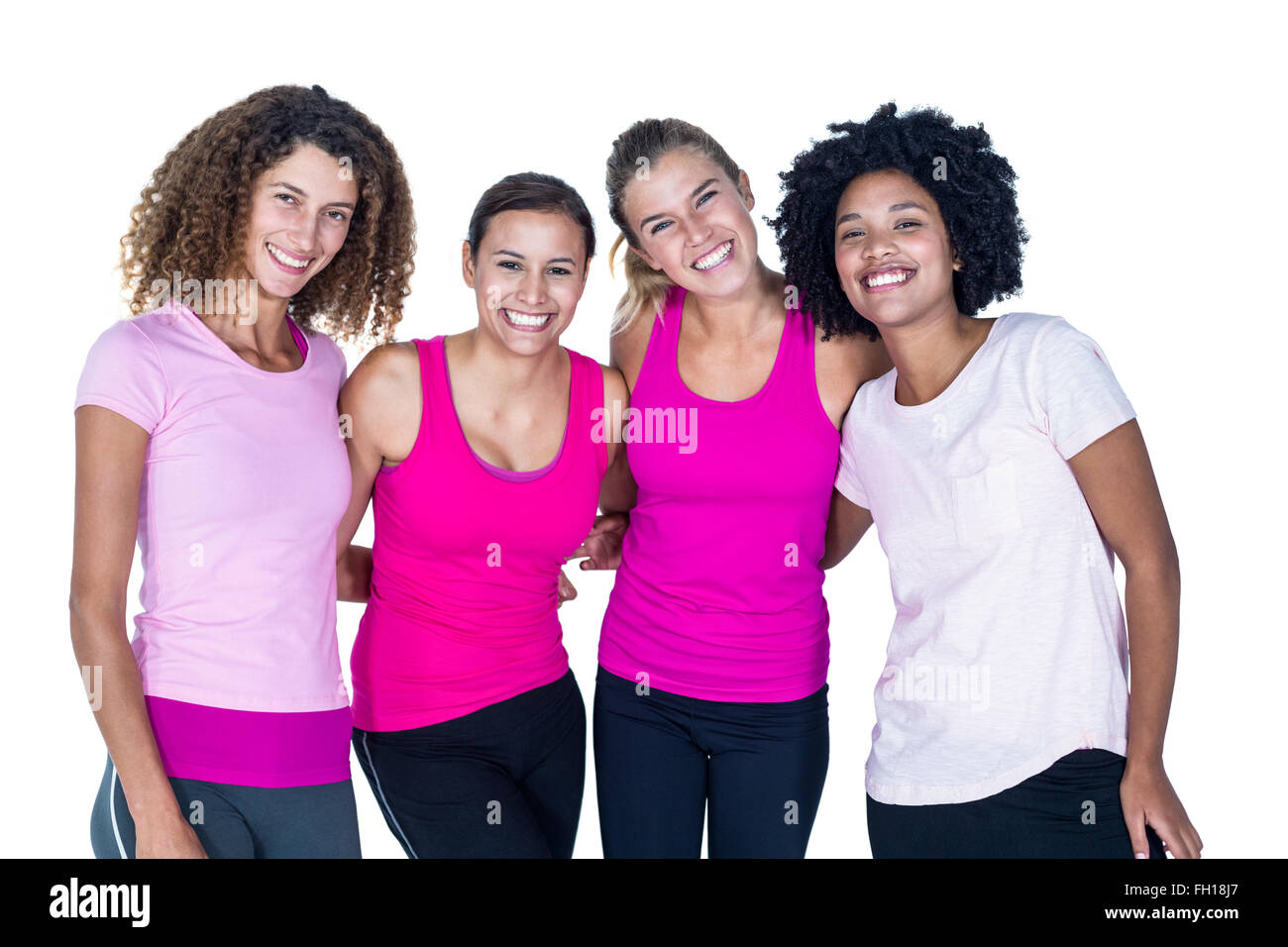 Portrait of smiling group of women with arms around Stock Photo - Alamy
