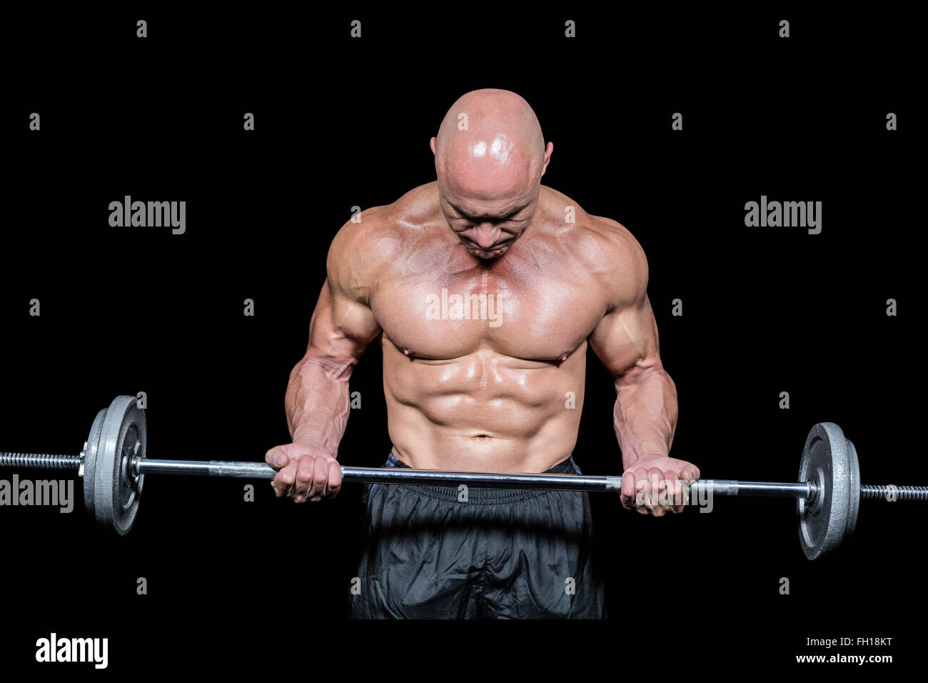 Bodybuilder exercising with crossfit Stock Photo - Alamy