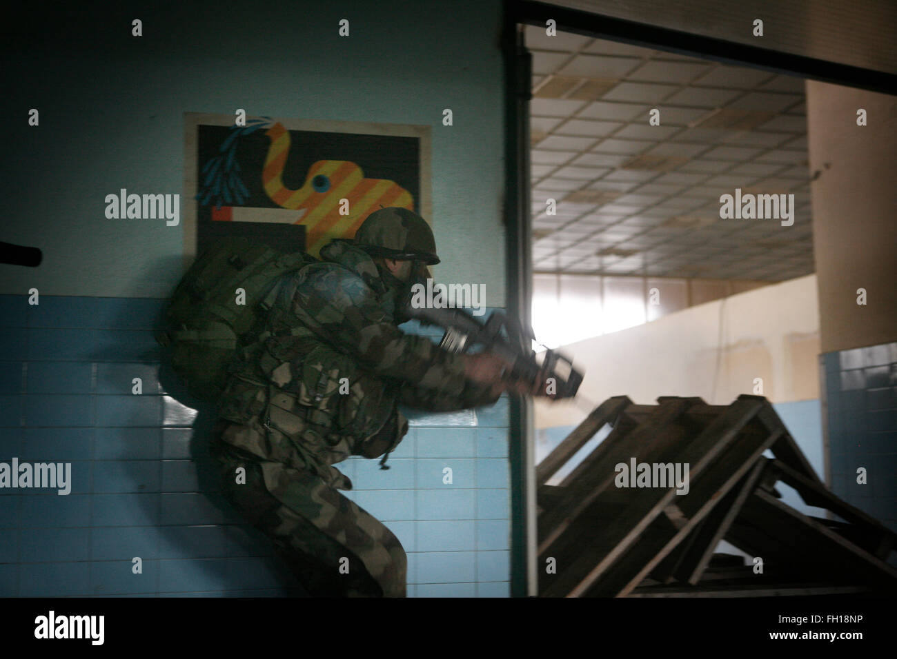 Members of the French Foreign Legion take part in a training assault on ...