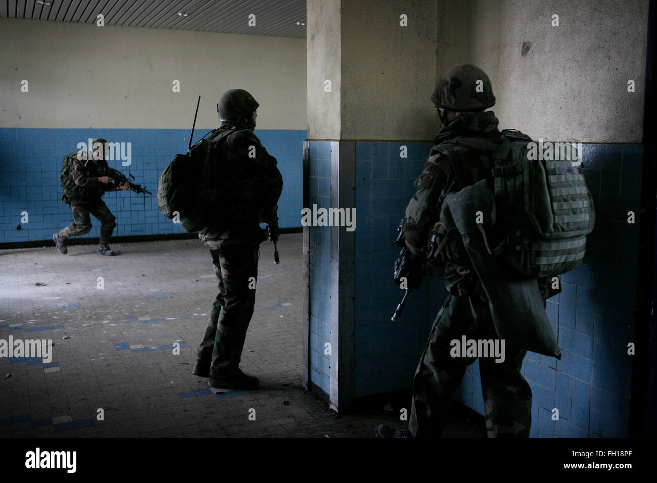 Members of the French Foreign Legion take part in a training assault on ...