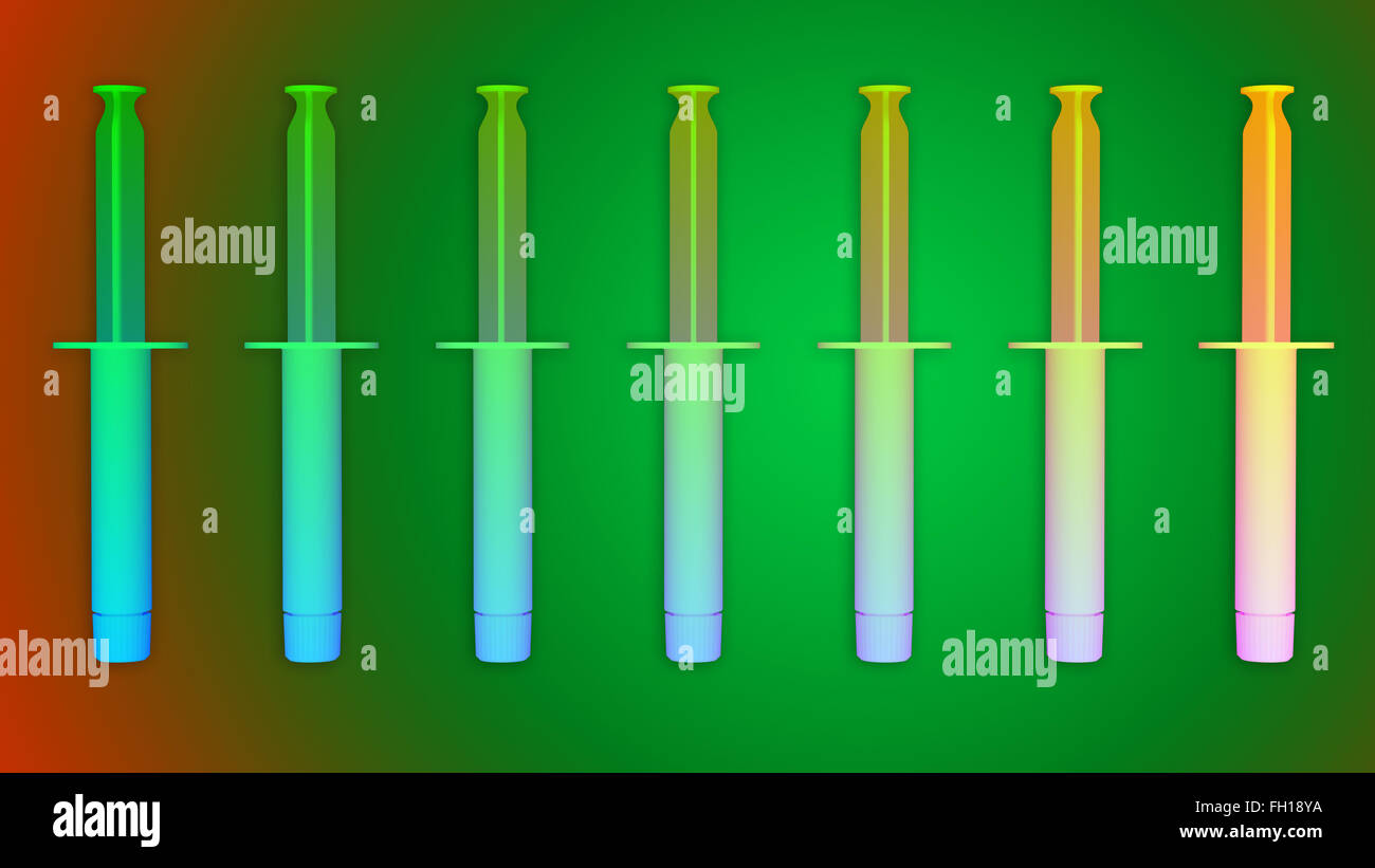 Syringes in row on gradient color background. high resolution Stock ...