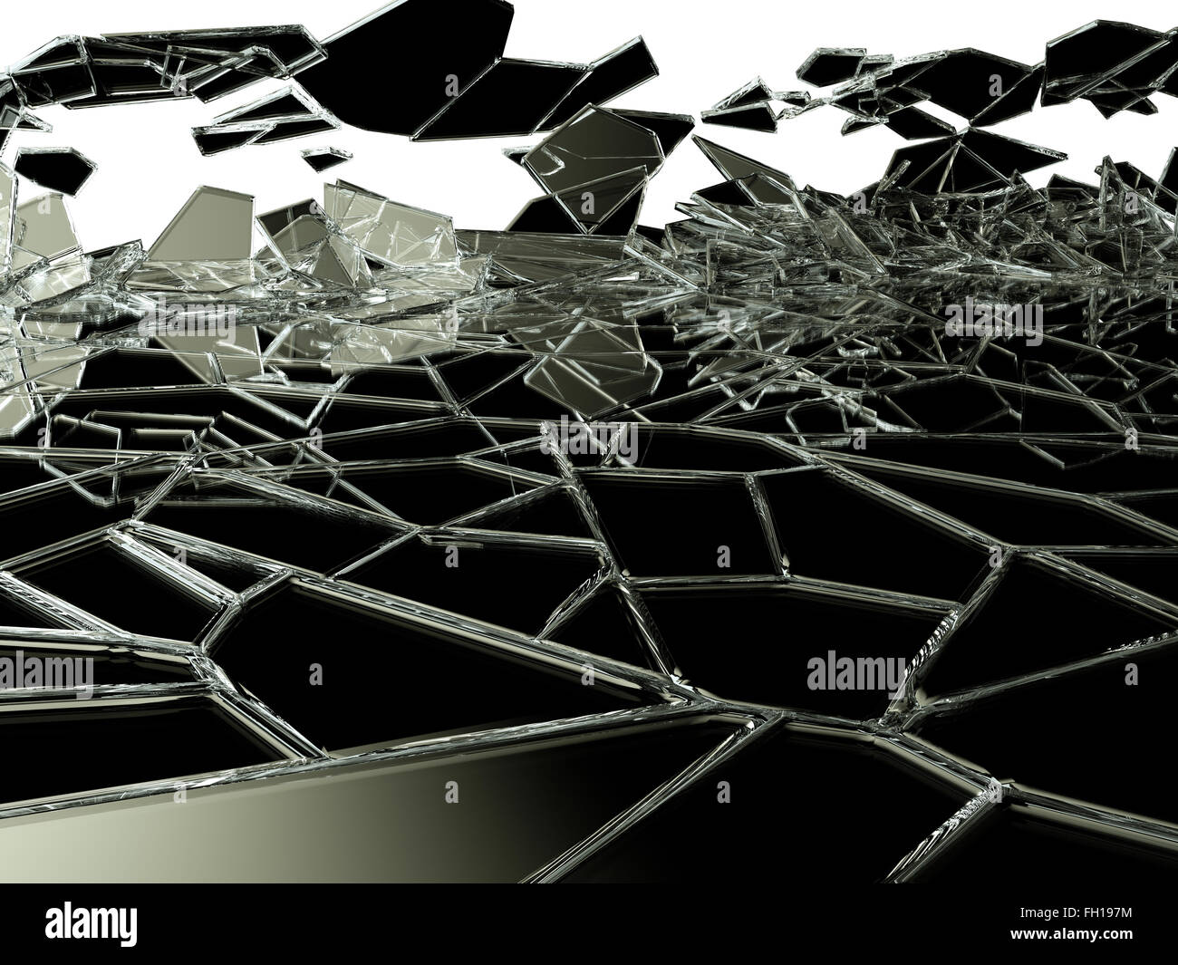 Pieces of broken glass on white. Large resolution Stock Photo - Alamy
