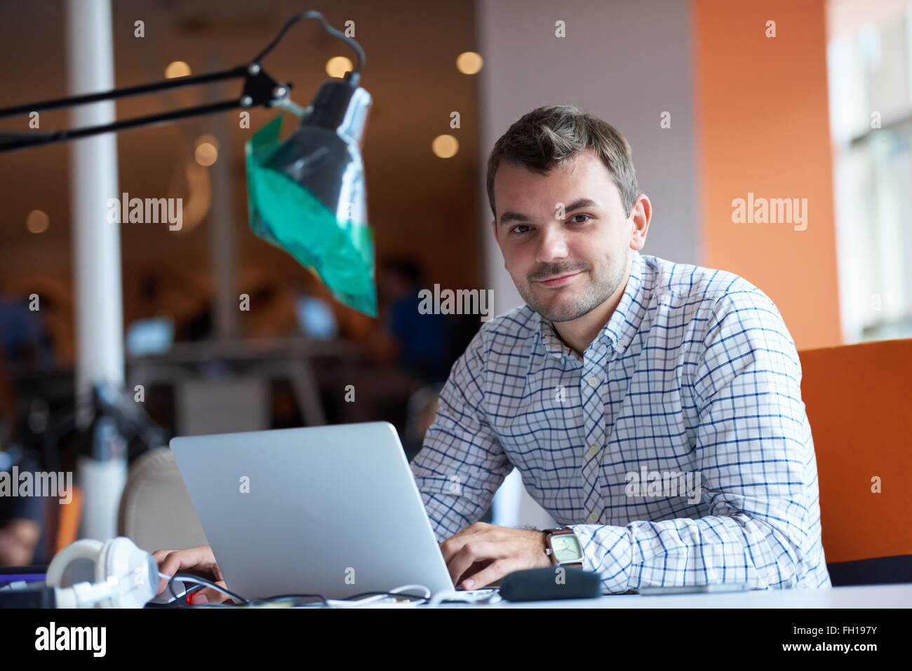 startup business, software developer working on computer Stock Photo ...