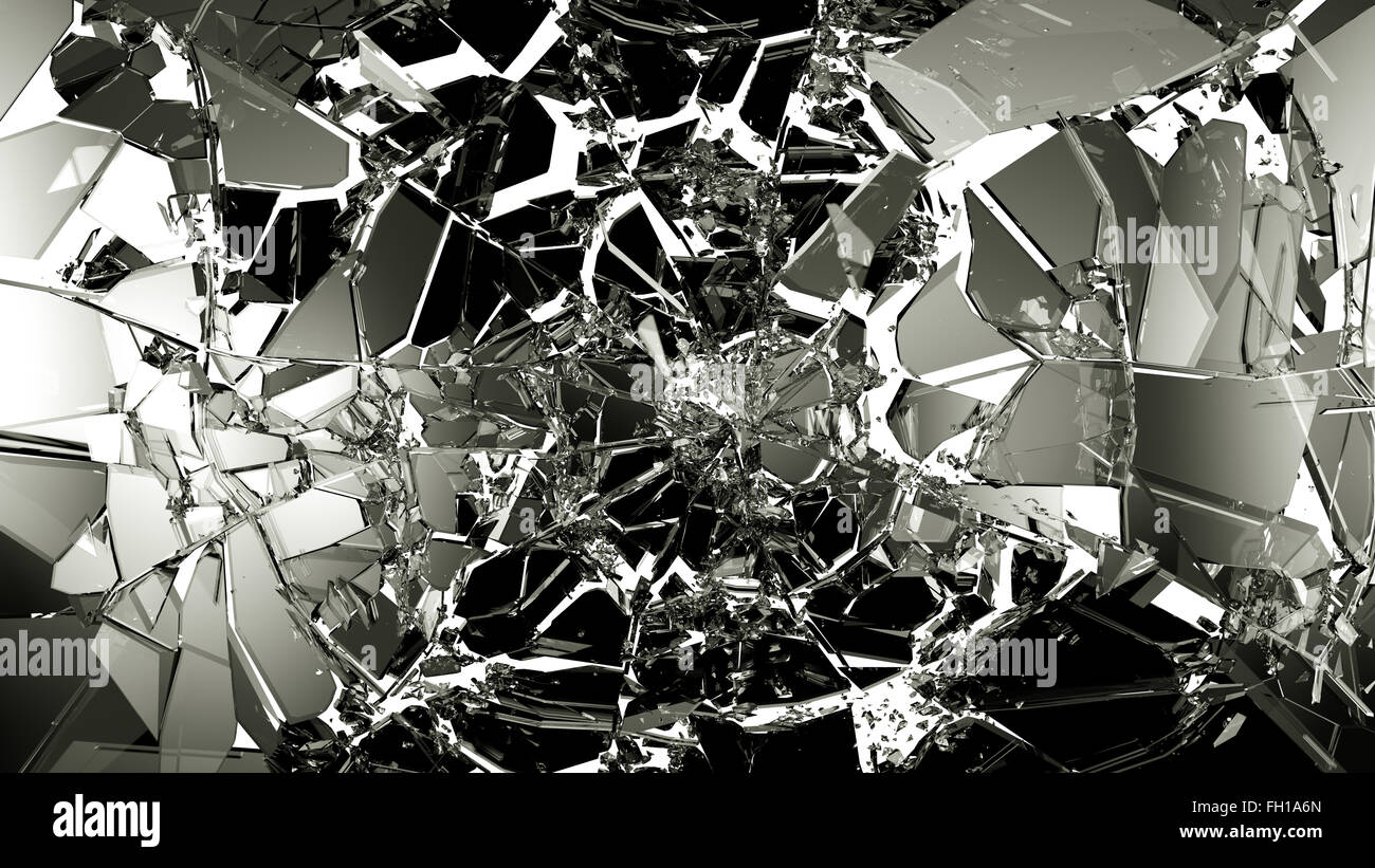 Broken and cracked glass isolated on white. high resolution Stock Photo ...