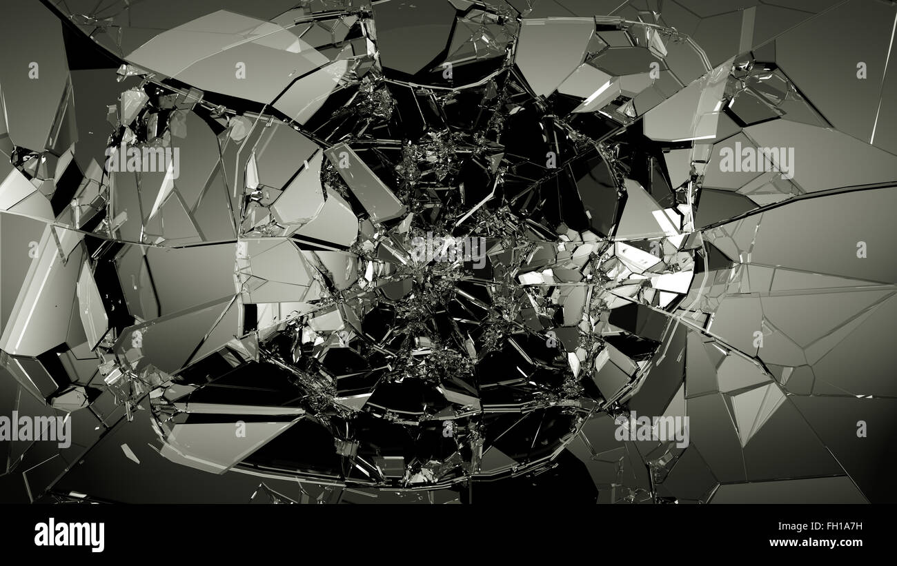 Glass breaking and shatter on black. Large resolution Stock Photo - Alamy