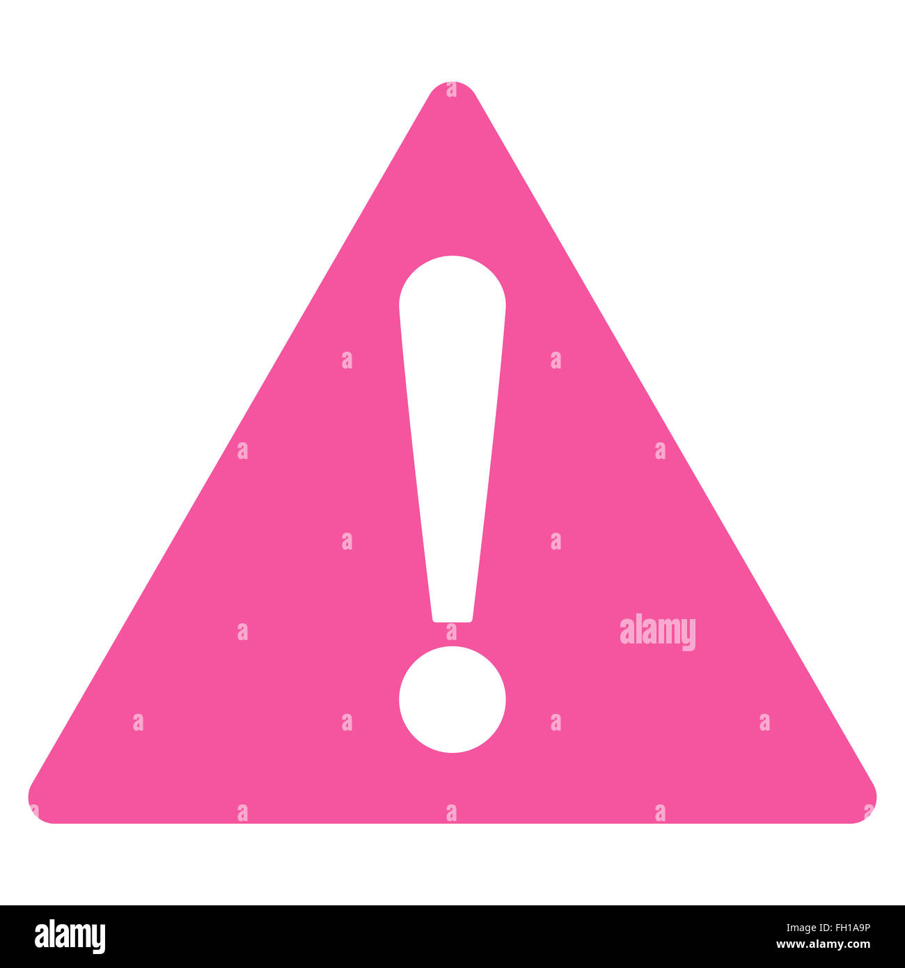 Warning flat pink color icon Stock Photo - Alamy