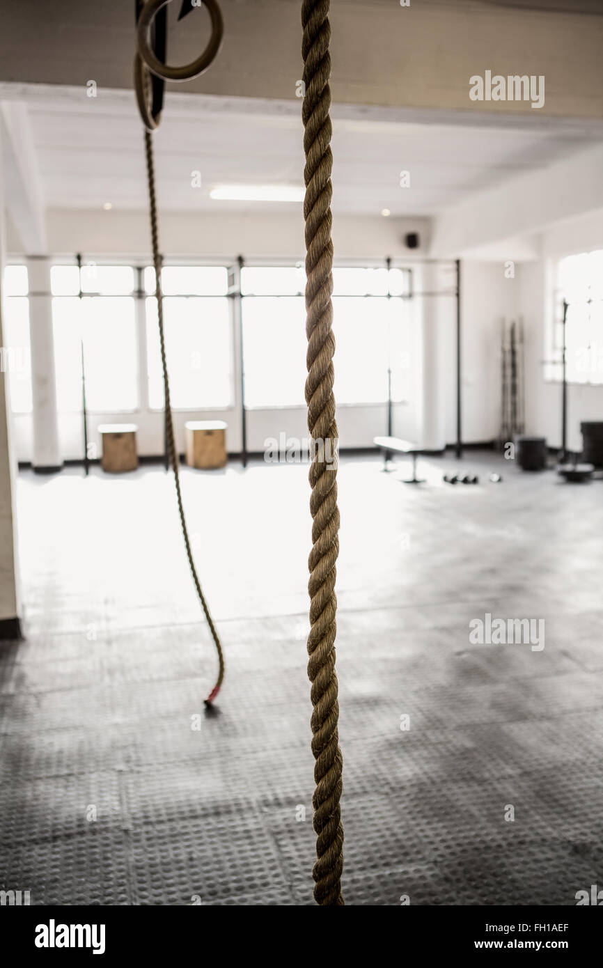 Exercise rope hanging Stock Photo - Alamy
