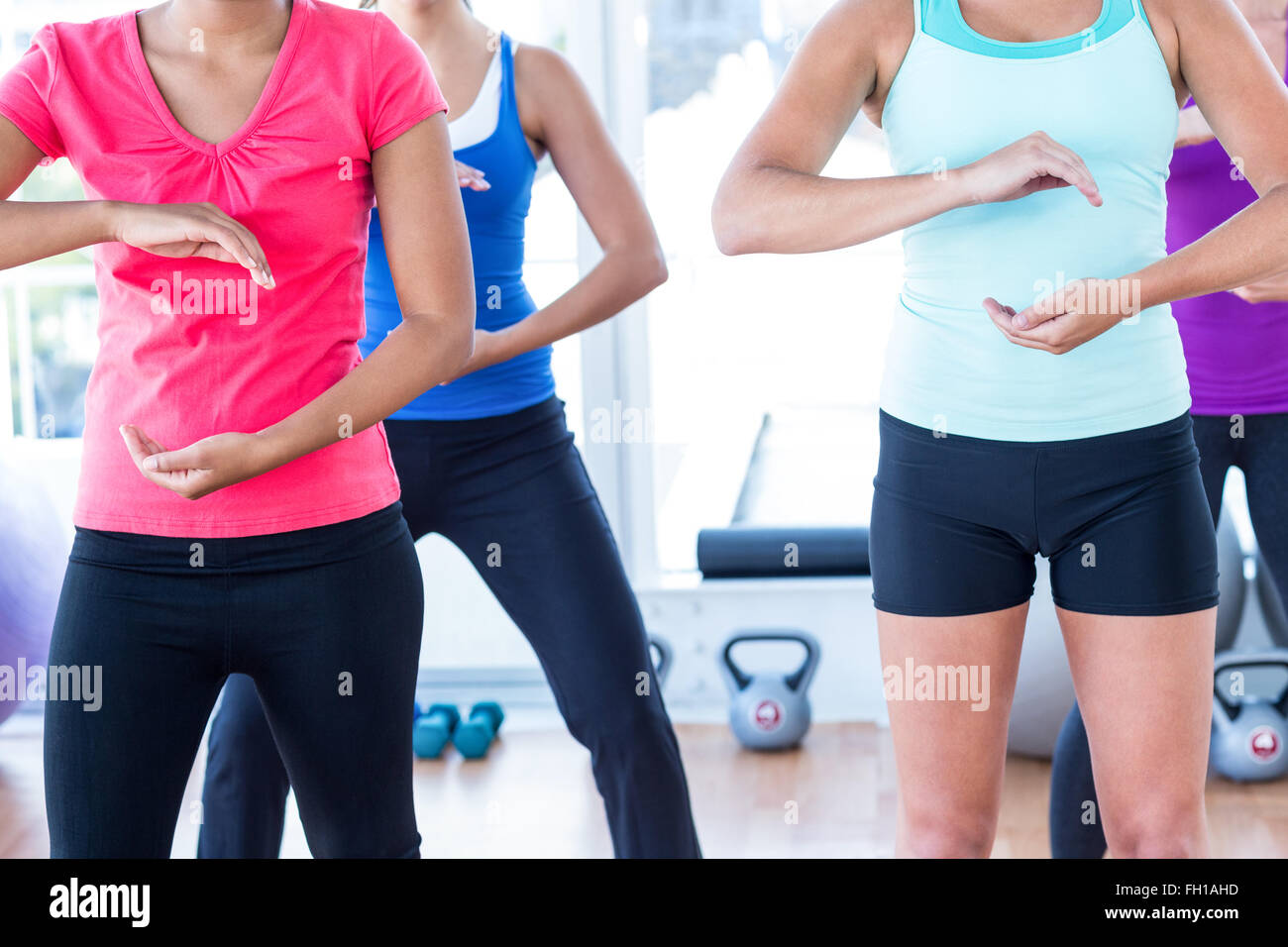 Midsection of women doing exercise Stock Photo - Alamy