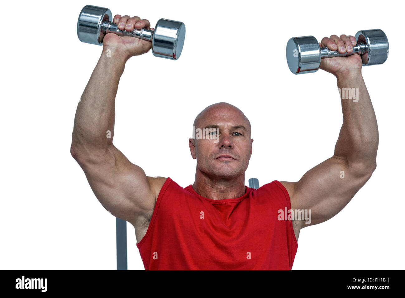 Athlete lifting dumbbells Stock Photo - Alamy