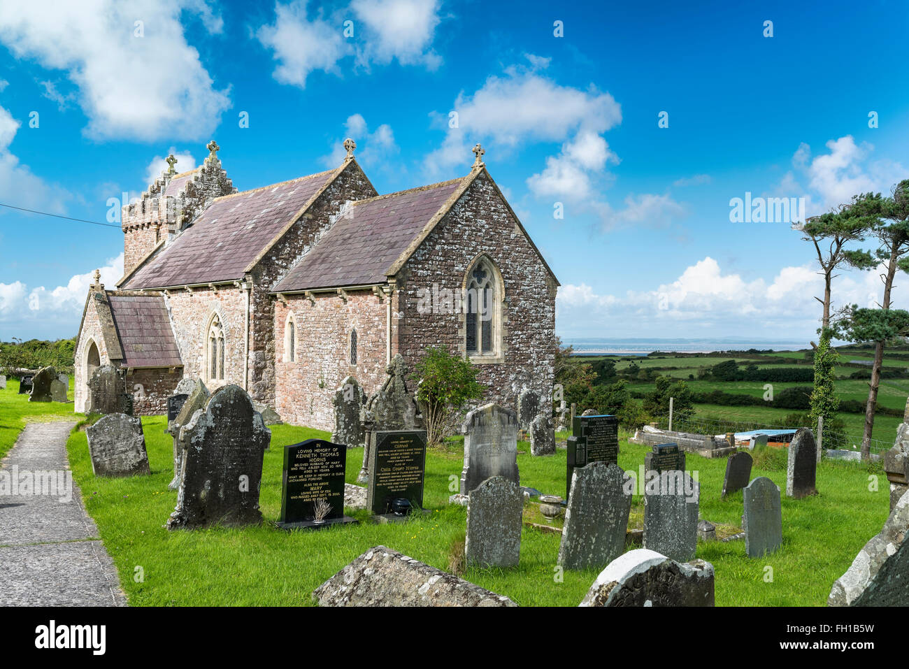 St Madoc's Church, the samllest church in the Gower peninsular Stock ...