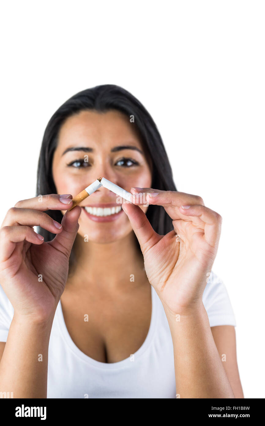 Happy woman giving up smoking Stock Photo - Alamy