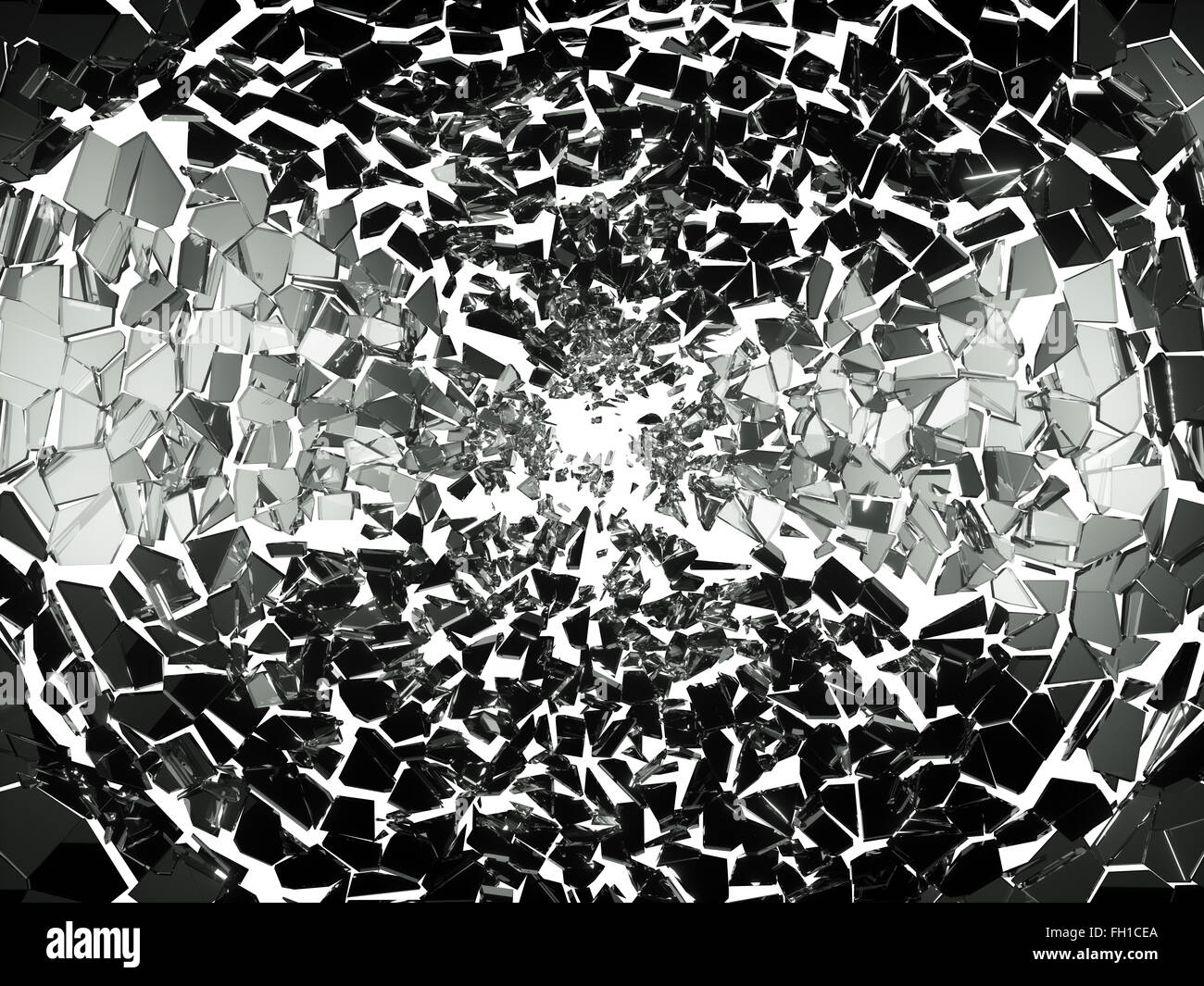 Pieces of splitted or broken glass on white. Large resolution Stock ...