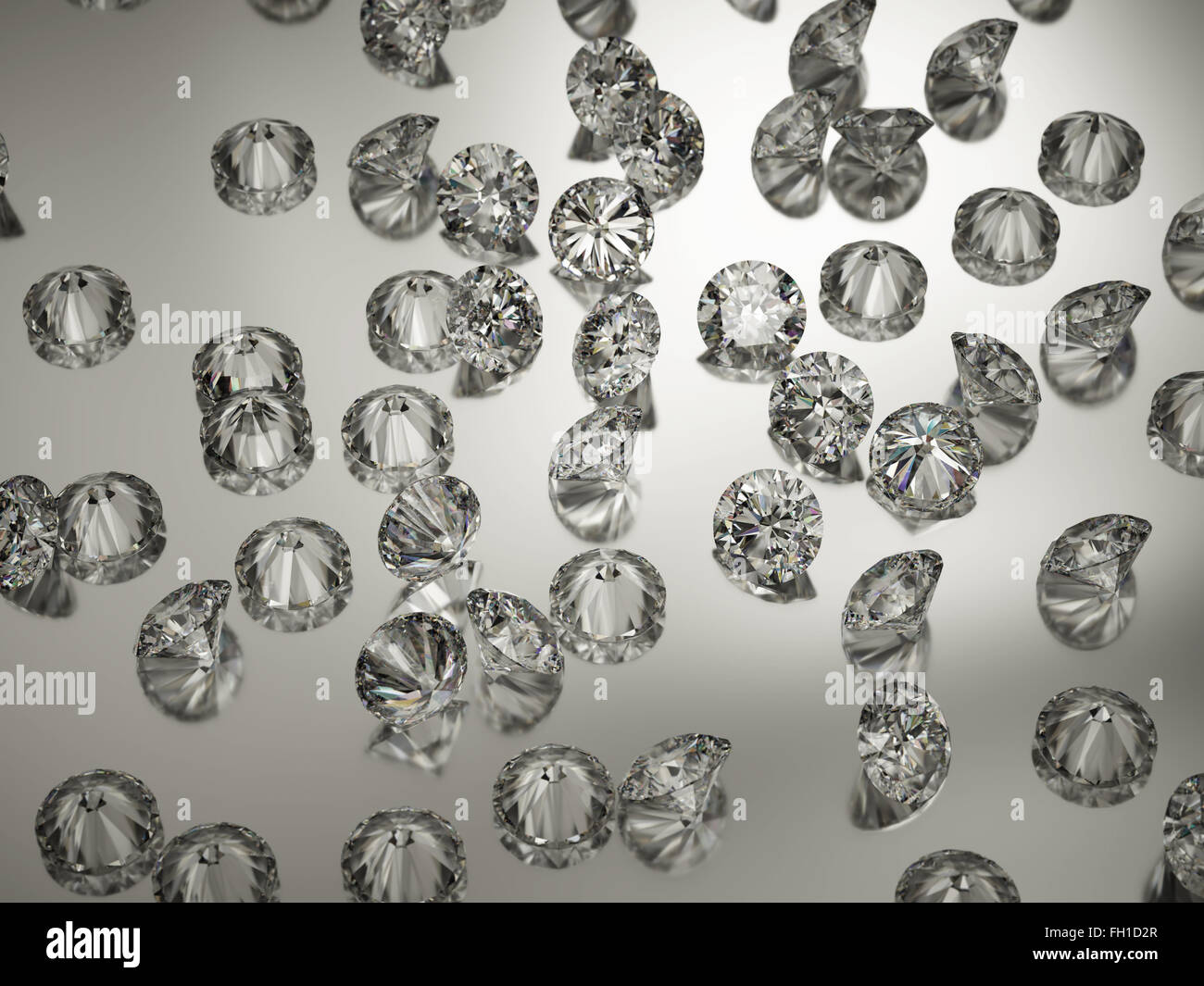 Large Diamonds or gemstones on reflected surface. Luxury and wealth ...