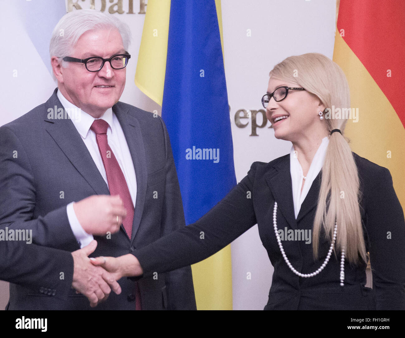 Kiev, Ukraine. 23rd Feb, 2016. German foreign minister Frank-Walter ...