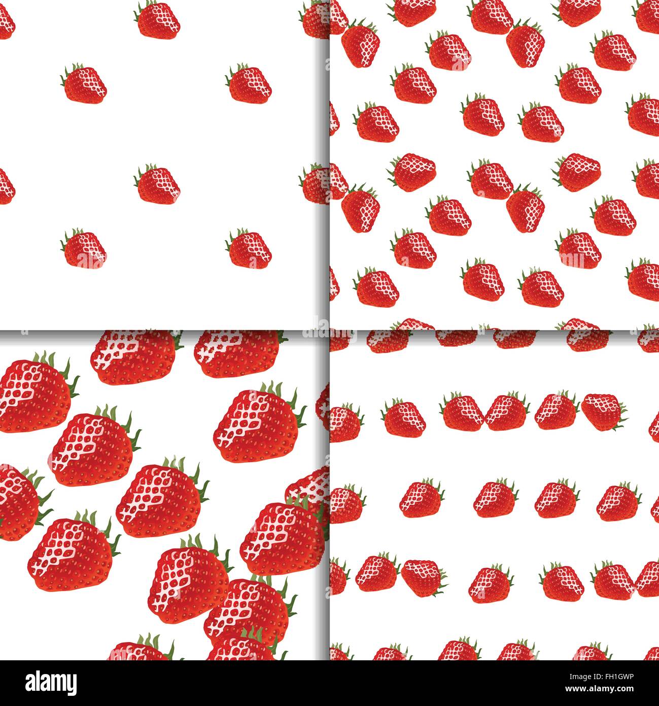 Seamless pattern set with strawberry Stock Vector Image & Art - Alamy