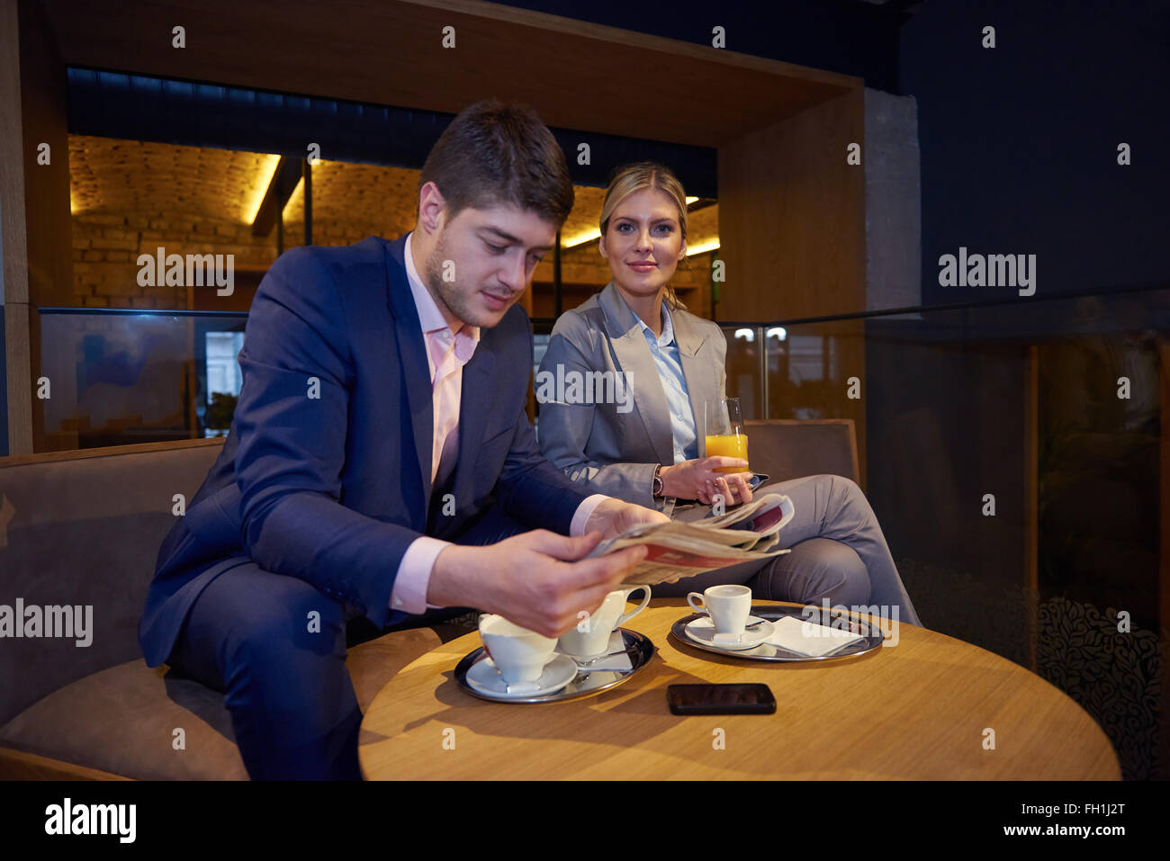 business couple take drink after work Stock Photo - Alamy