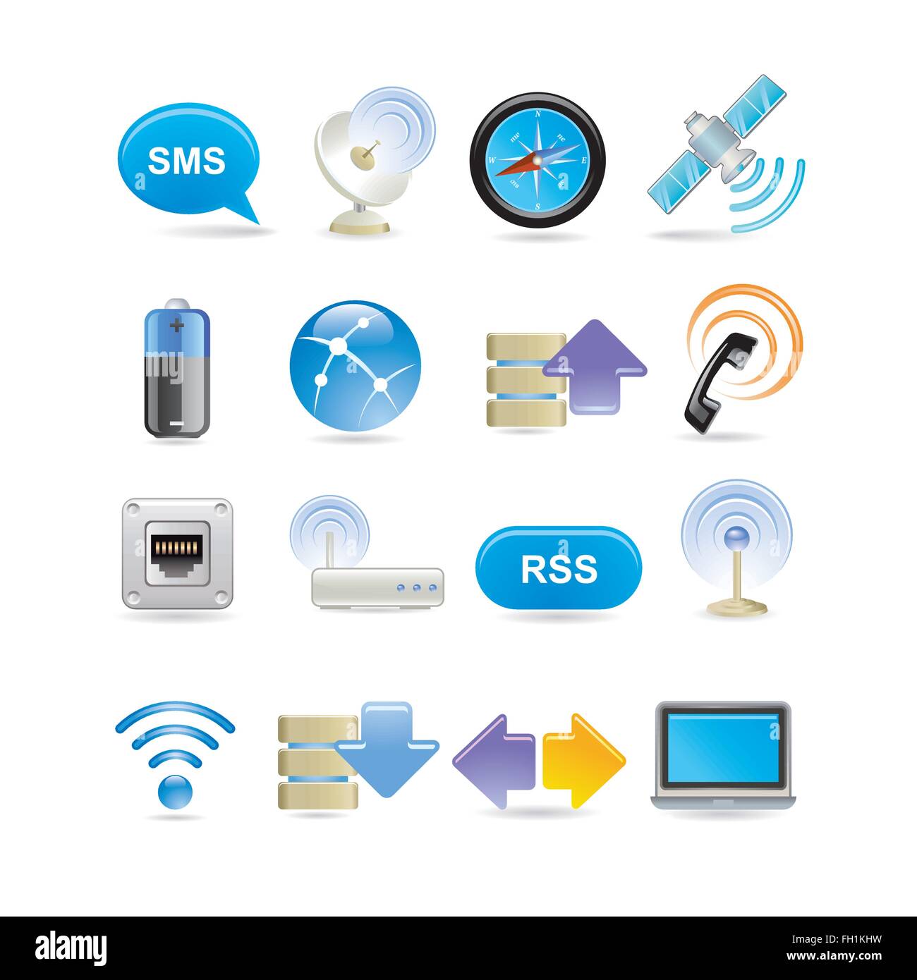 Wireless icon set Stock Vector Image & Art - Alamy
