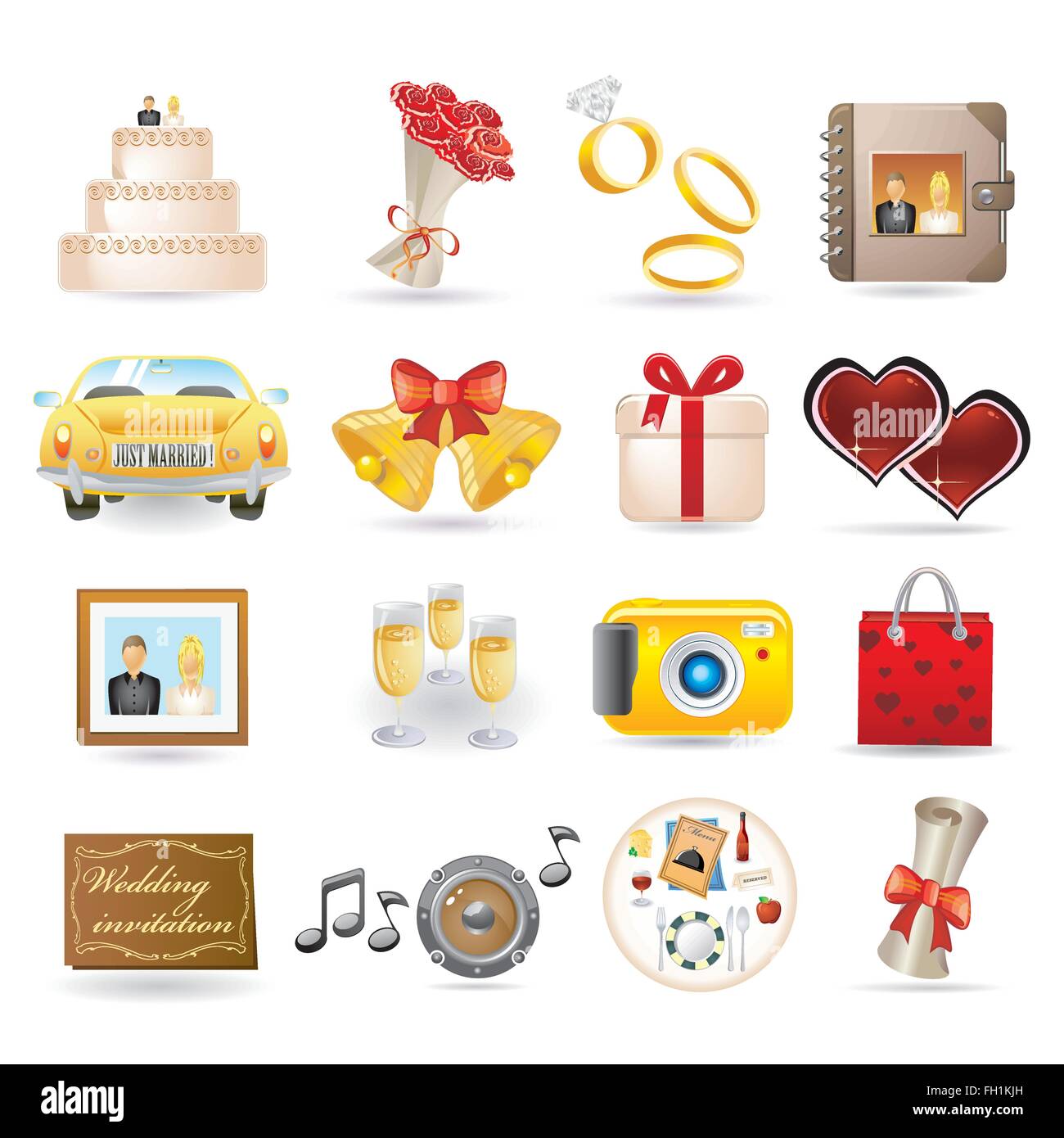 wedding icon set Stock Vector Image & Art - Alamy