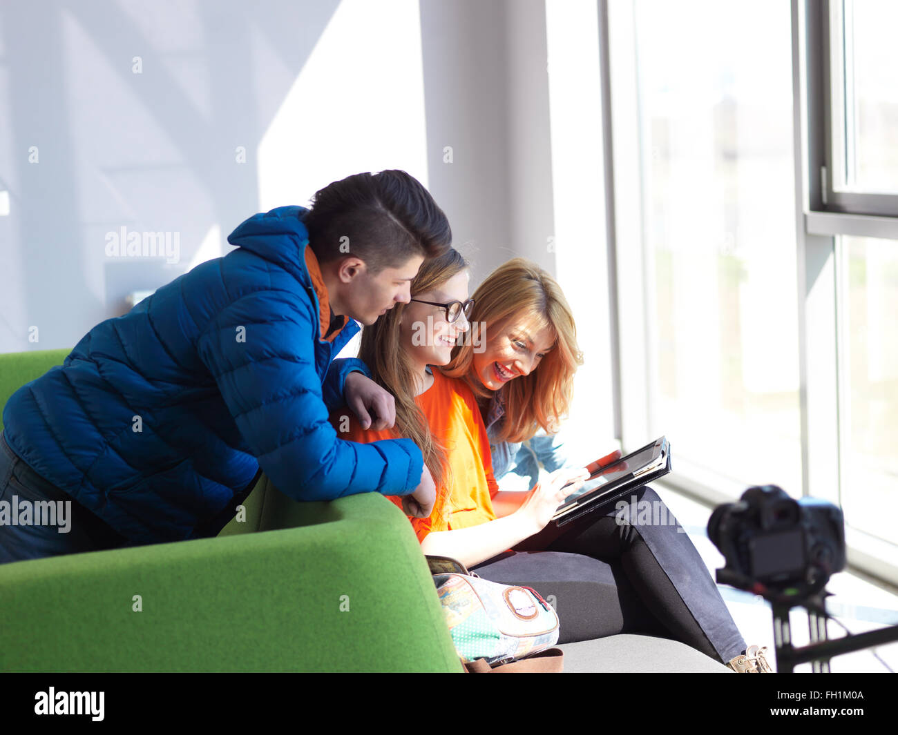 students group working on school project together Stock Photo - Alamy