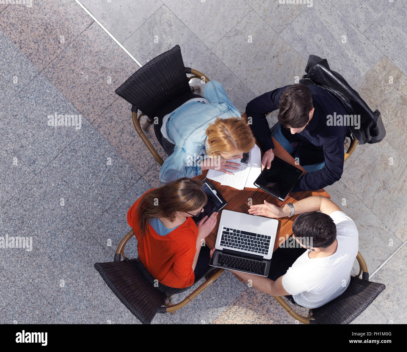 students group working on school project together Stock Photo - Alamy