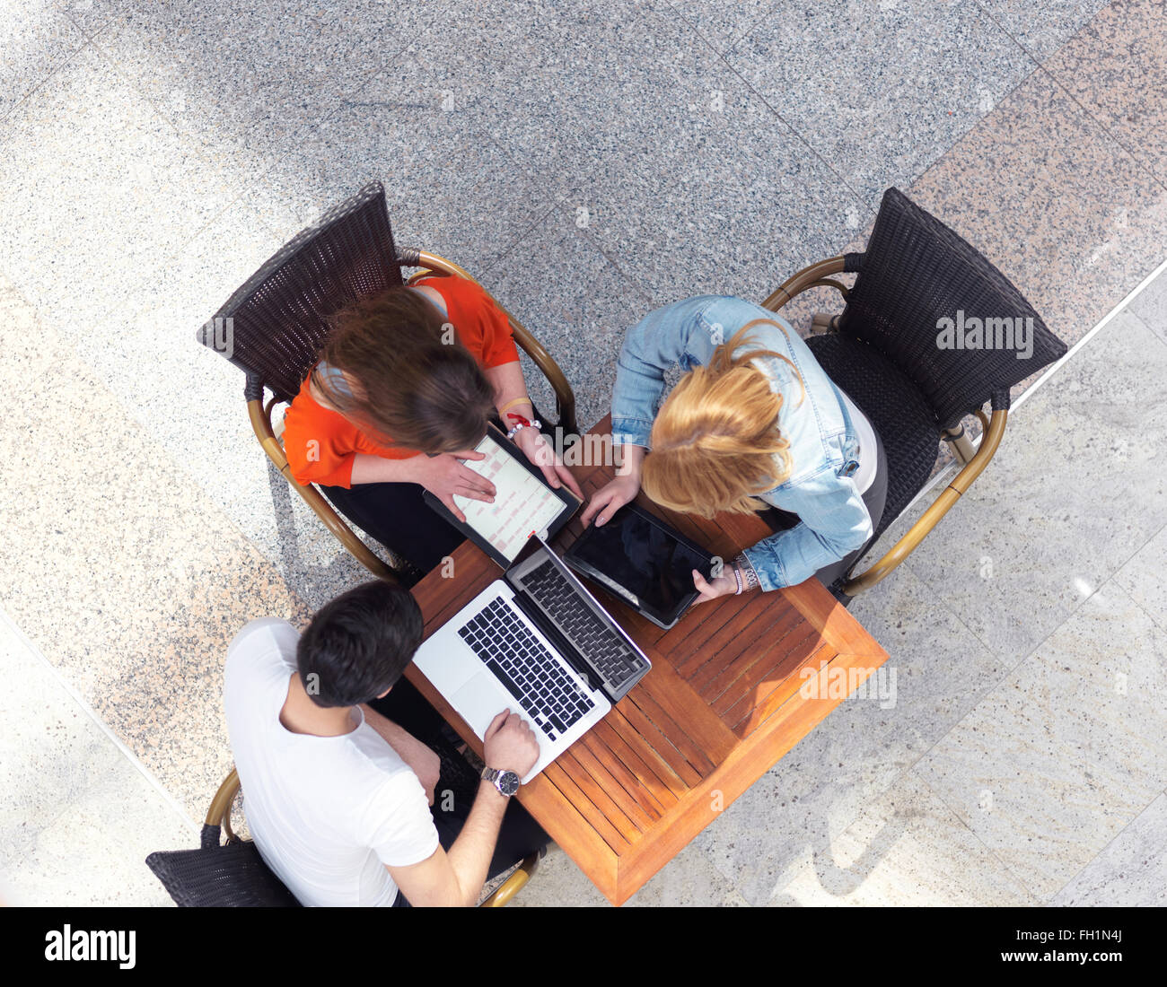 students group working on school project together Stock Photo - Alamy
