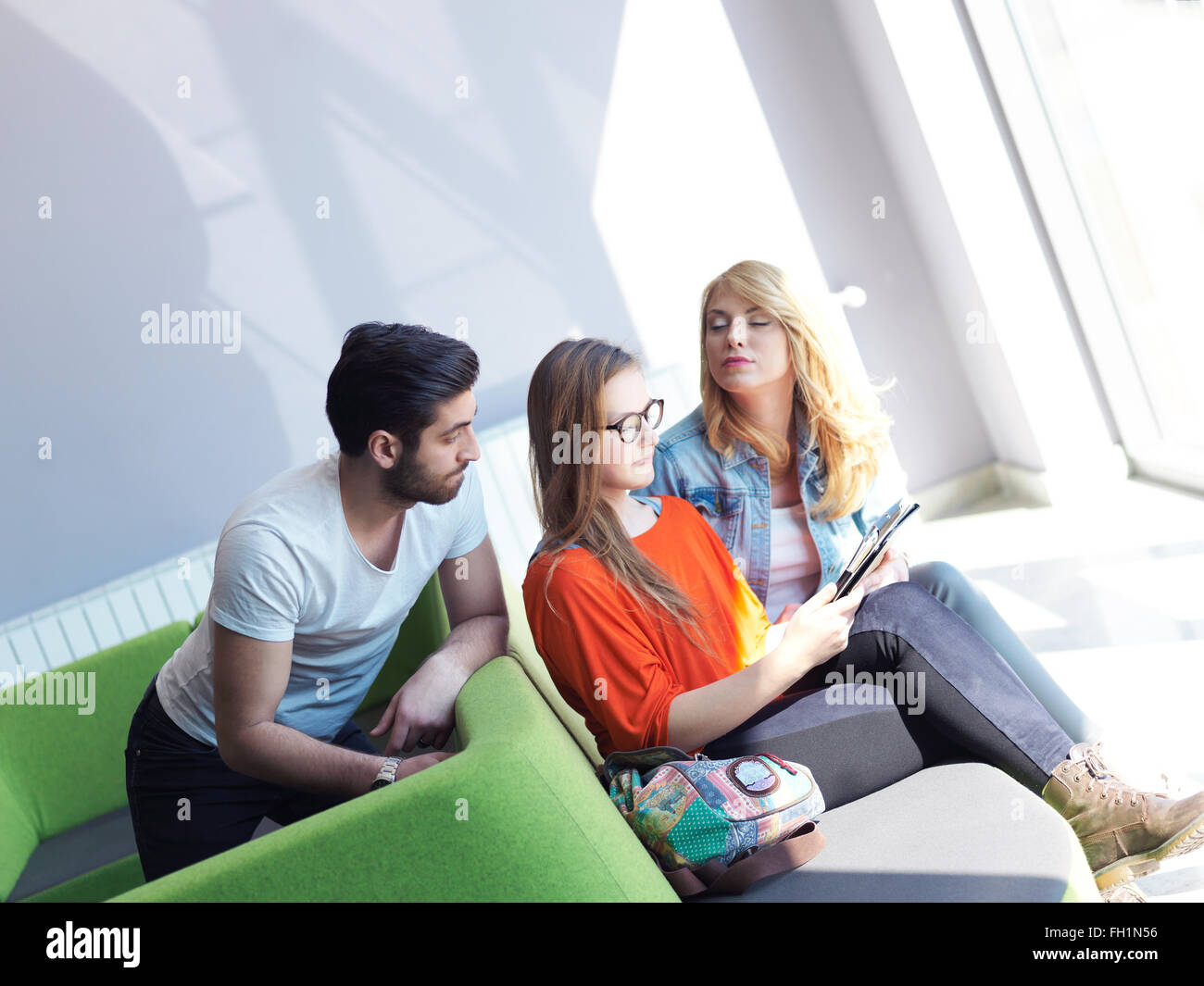 students group working on school project together Stock Photo - Alamy