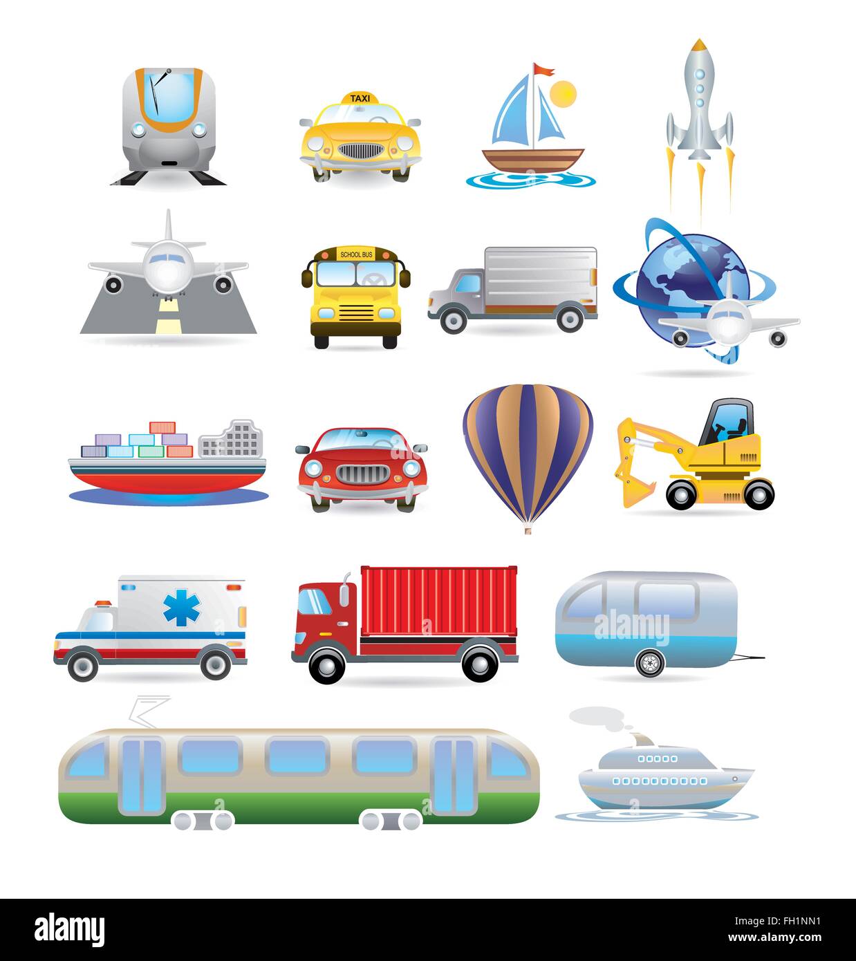 transportation icon set Stock Vector Image & Art - Alamy