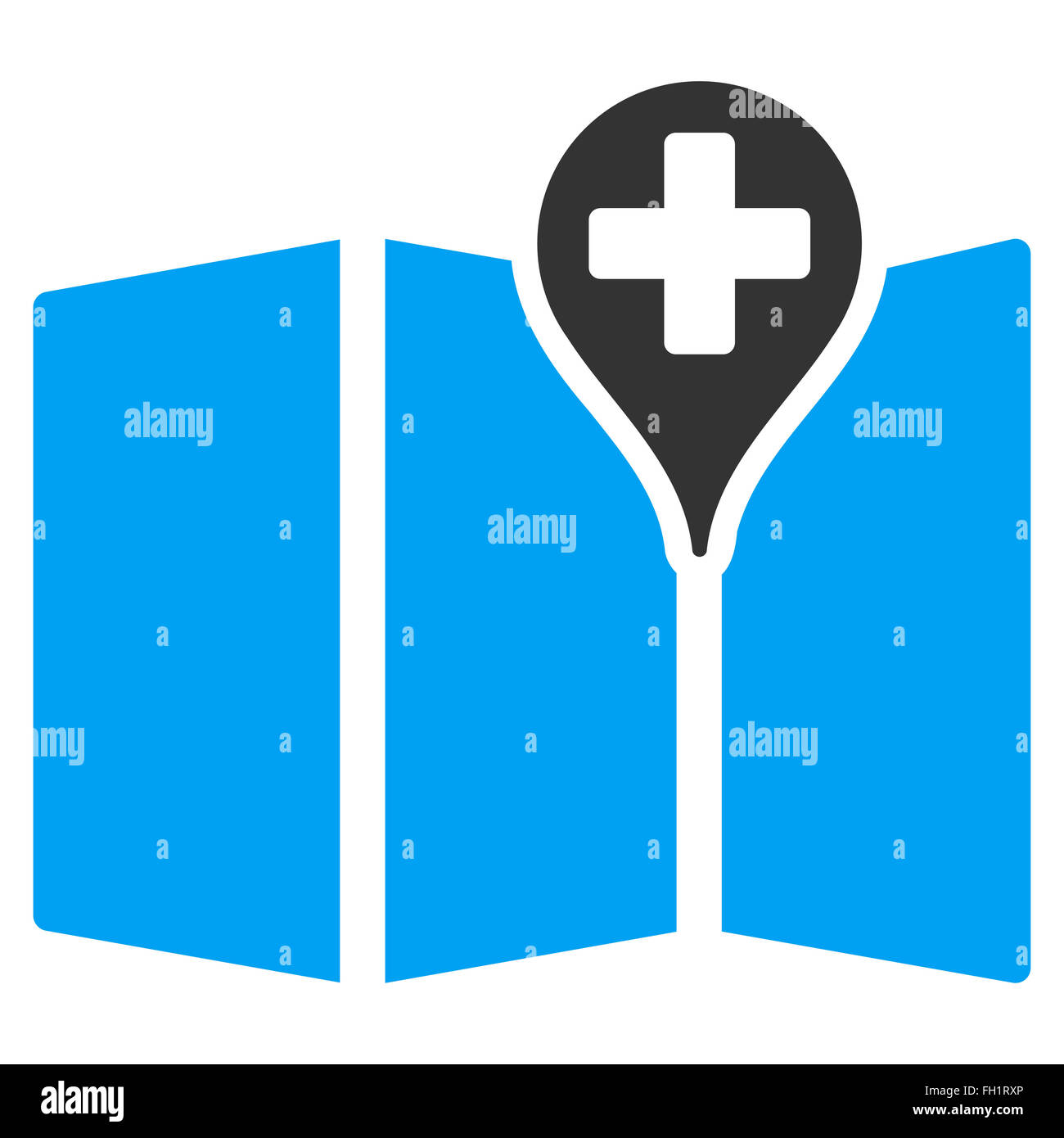 Medical Map Icon Stock Photo - Alamy