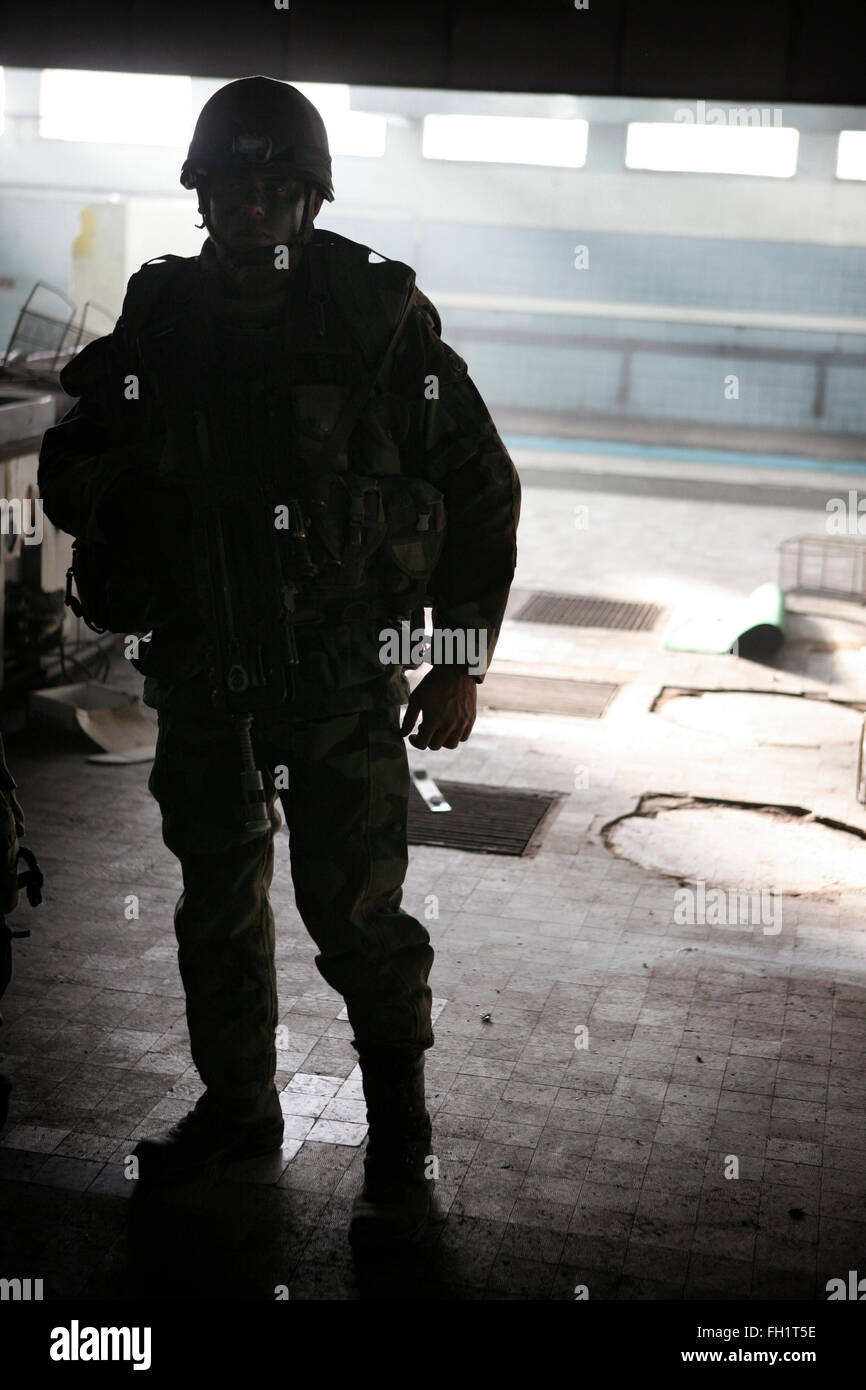 Member of the French Foreign Legion take part in a training assault on ...