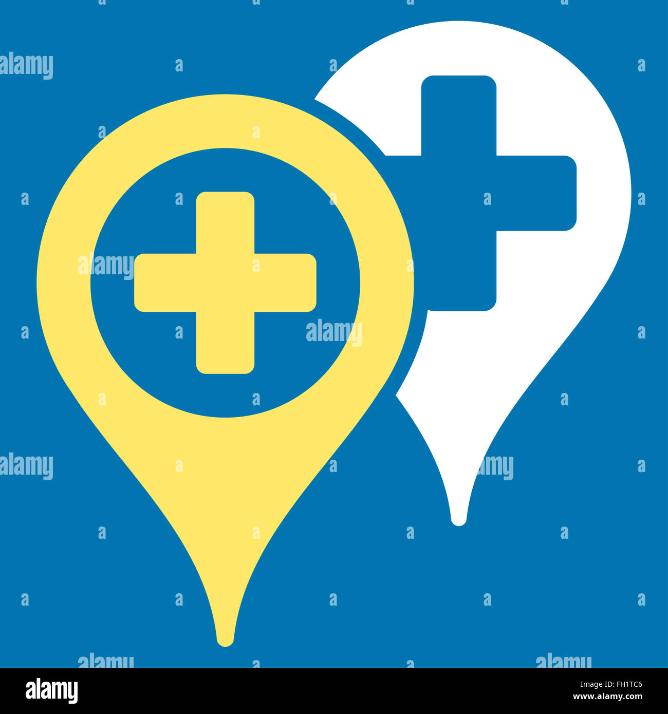 Hospital Map Markers Icon Stock Photo - Alamy