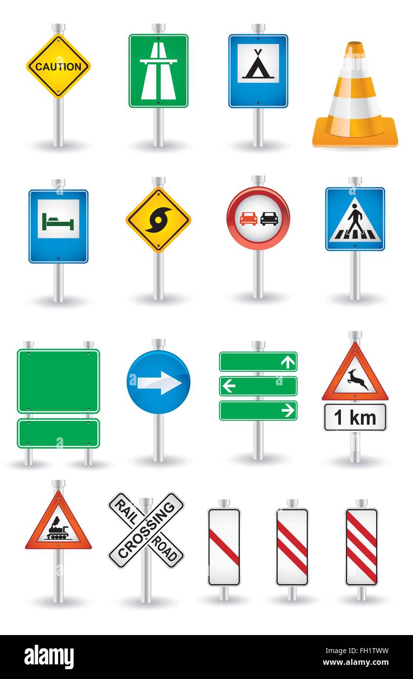 road signs set Stock Vector Image & Art - Alamy