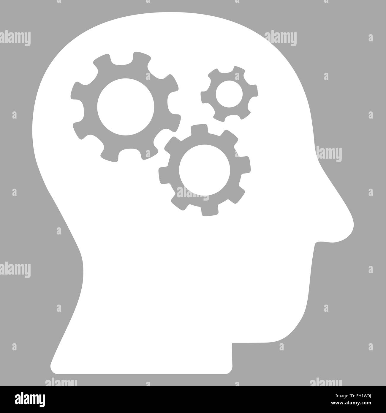 Gears human head icon cog Black and White Stock Photos & Images - Alamy
