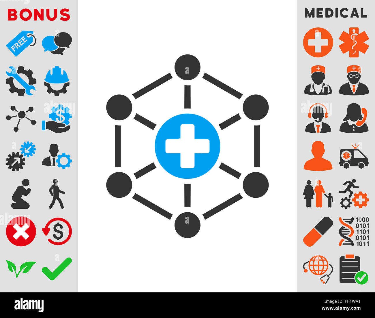 Medical Network Icon Stock Photo - Alamy