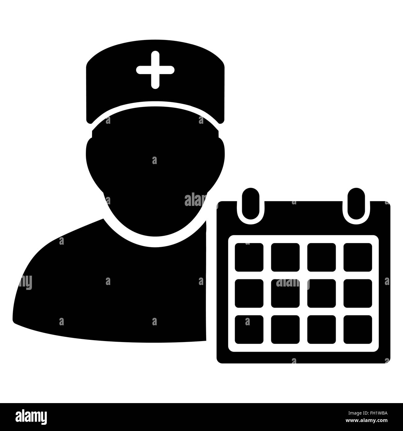Doctor Calendar Icon Stock Photo - Alamy