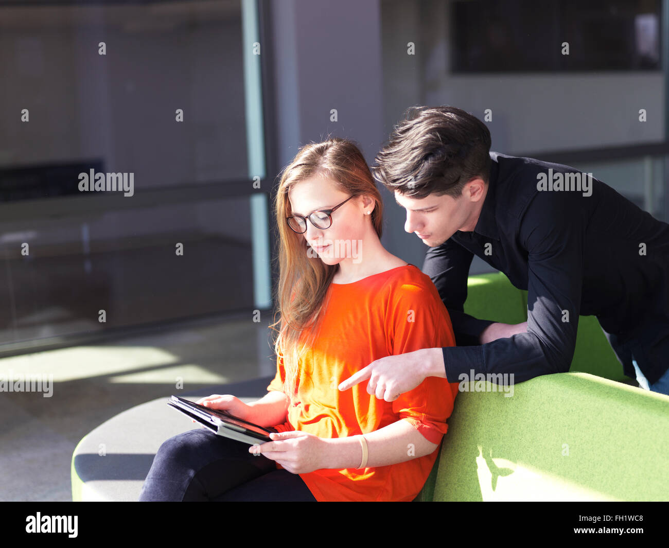 students group working on school project together Stock Photo - Alamy