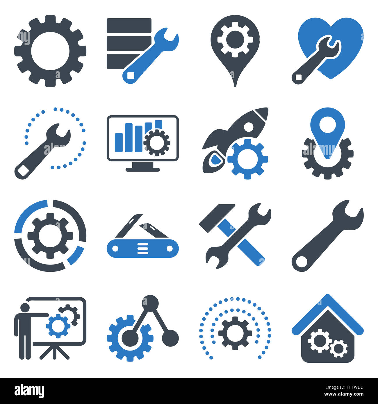 Options and service tools icon set Stock Photo - Alamy