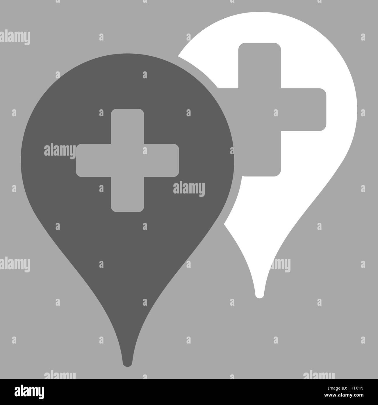 Medical Map Markers Icon Stock Photo - Alamy