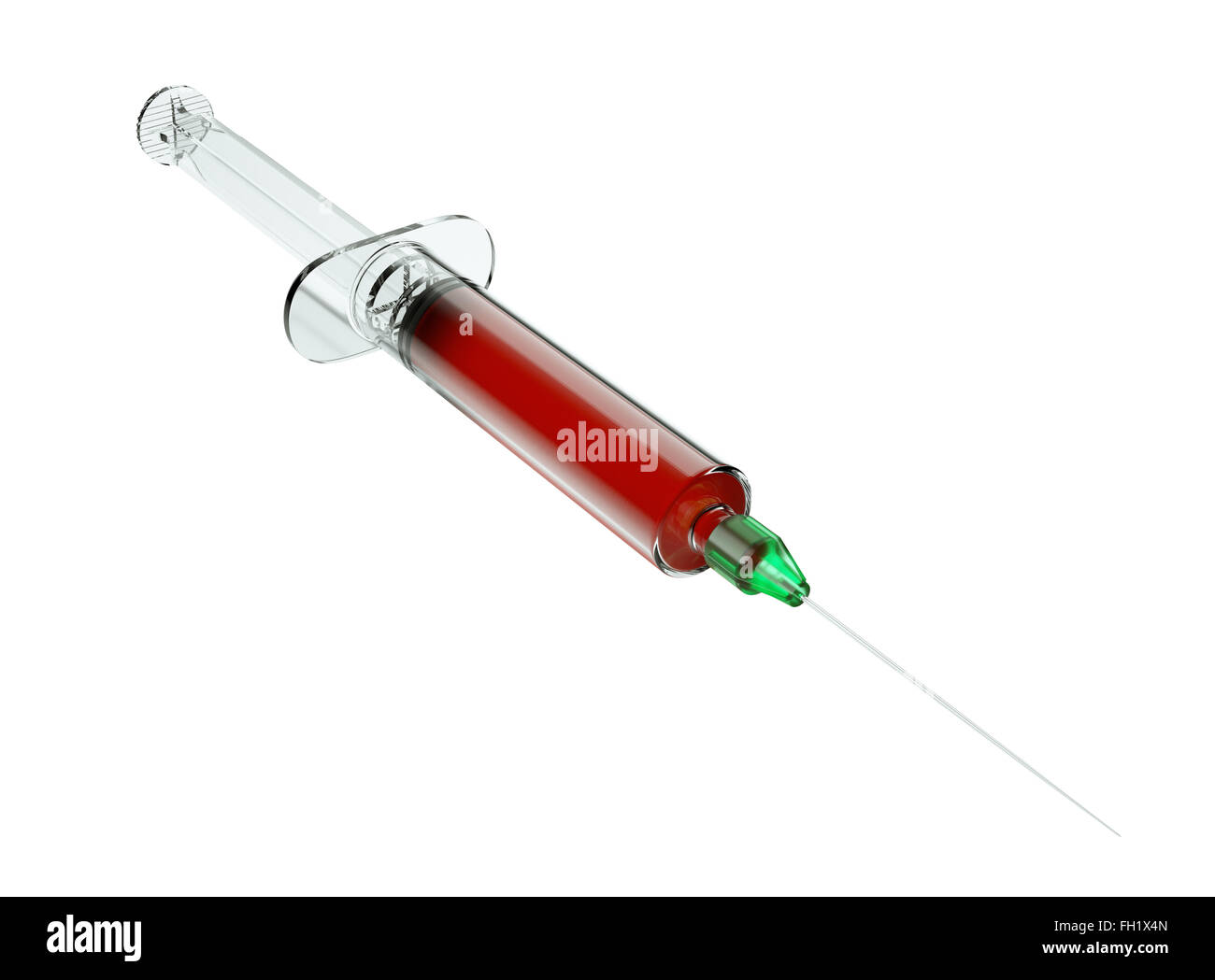 Medical syringe with drugs top side view isolated on white Stock Photo ...