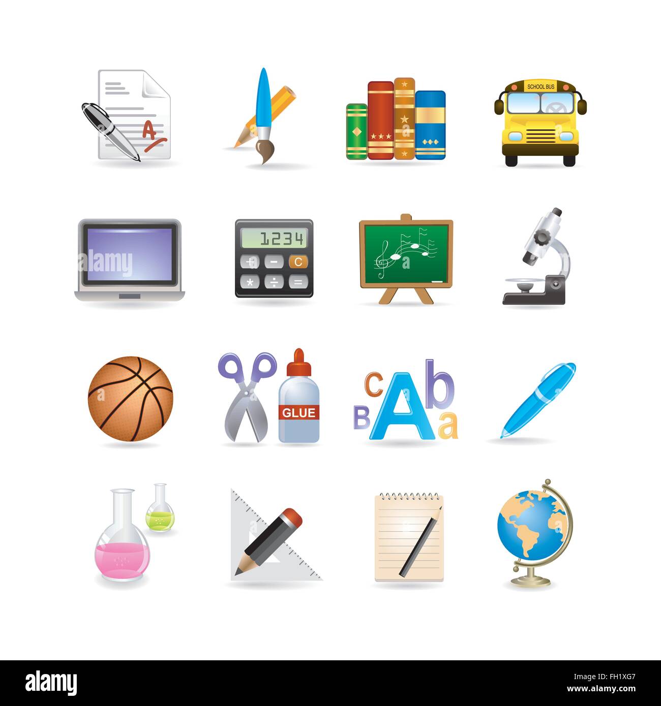 School icon set Stock Vector Images - Alamy