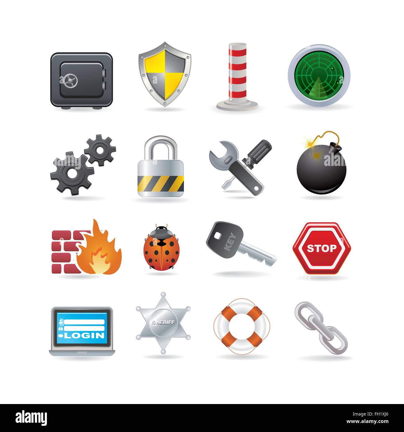 Security gear shield Stock Vector Images - Alamy