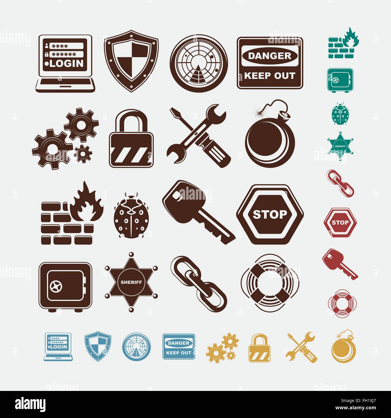 safe icons in five colors Stock Vector Image & Art - Alamy