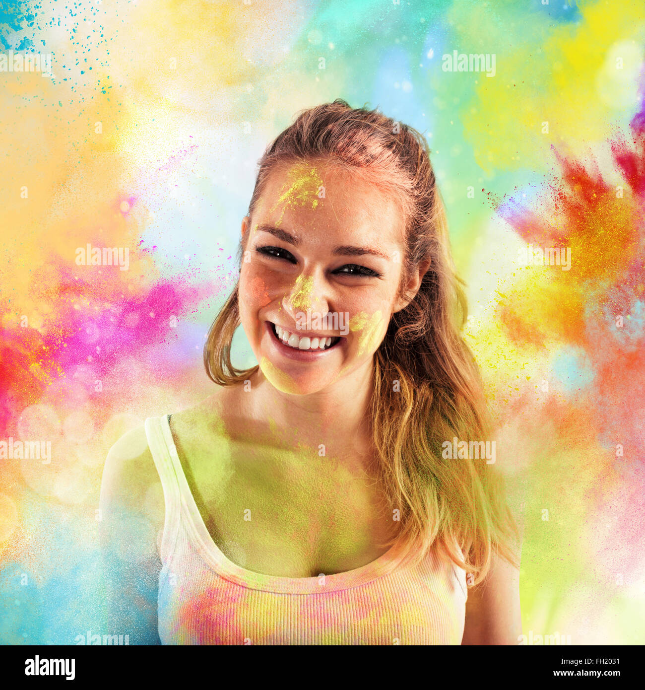 Joy colored powders Stock Photo - Alamy