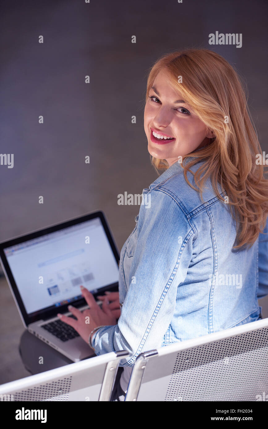 student girl with laptop computer Stock Photo - Alamy