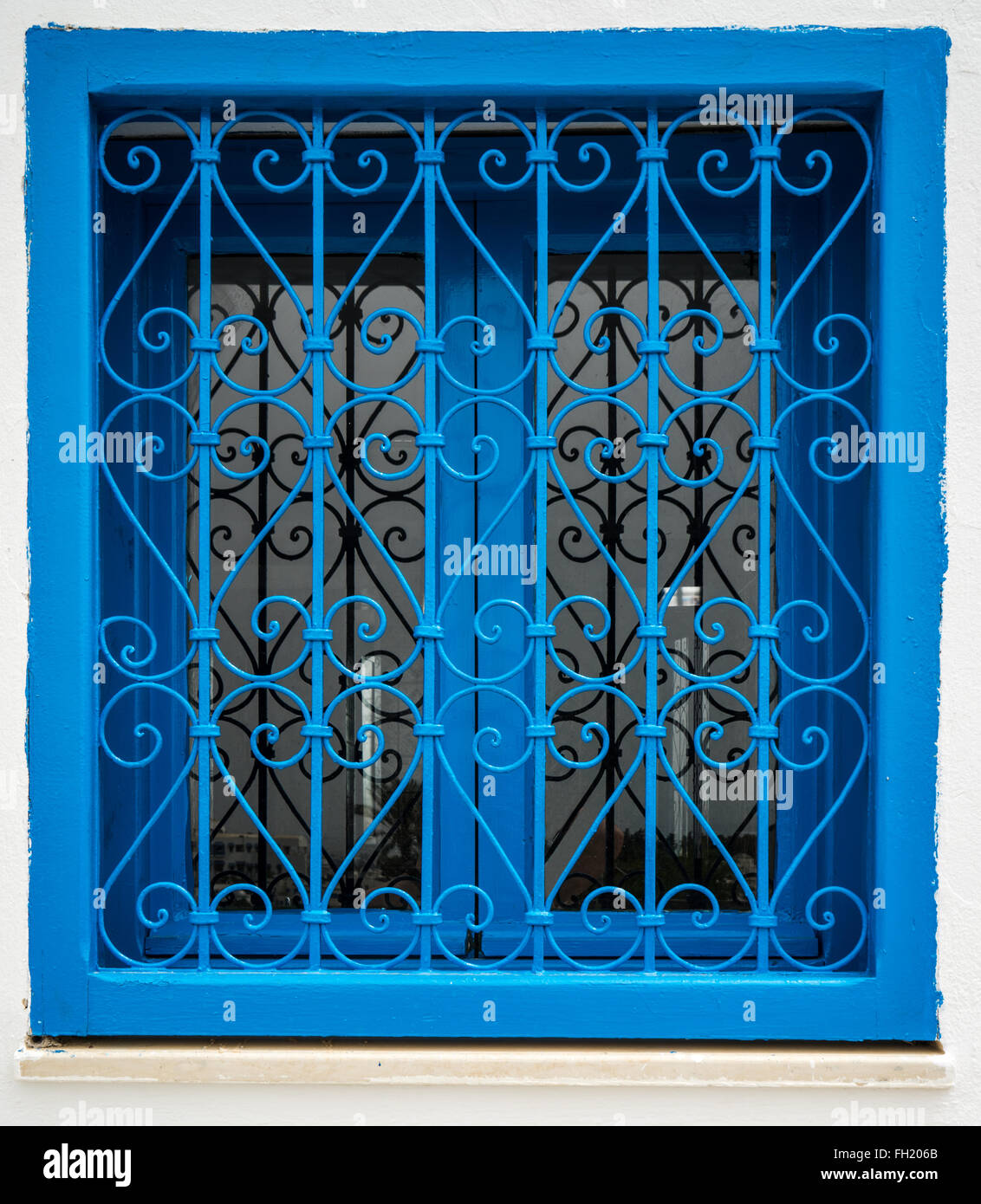 Traditional blue window from Sidi Bou Said in Tunisia Stock Photo - Alamy