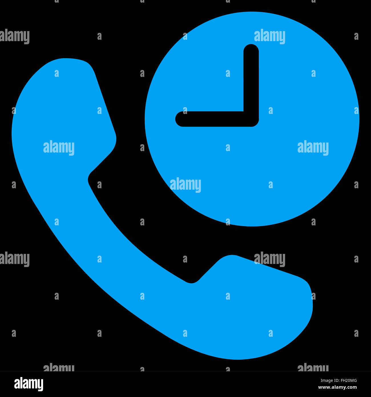 Phone Time Icon Stock Photo - Alamy