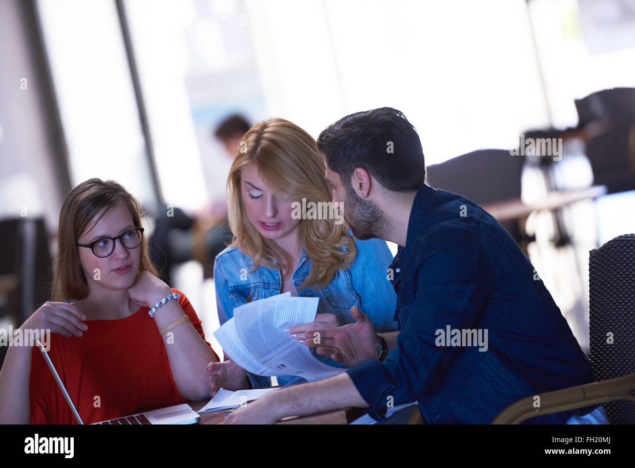 students group working on school project together Stock Photo - Alamy