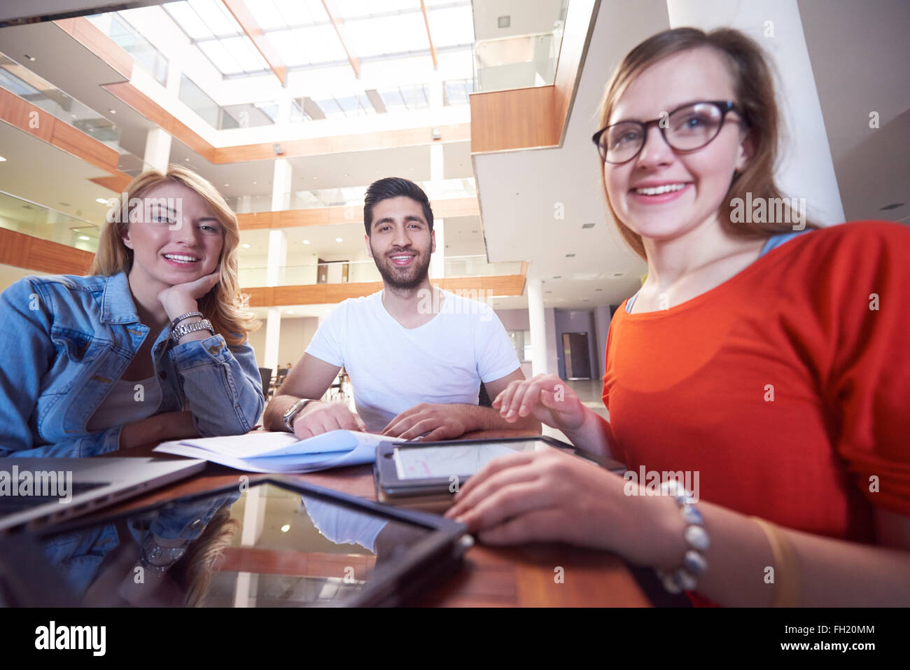 students group working on school project together Stock Photo - Alamy